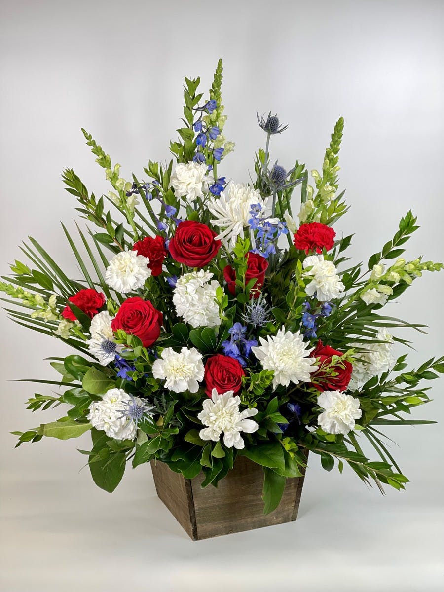 Patriotic Tribute Box | Salinas (CA) Sympathy & Funeral Flowers ...